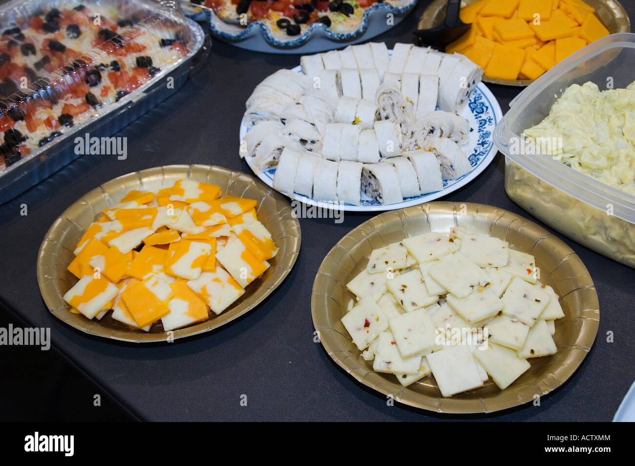Bowls full of variety of snacks Stock Photo - Alamy