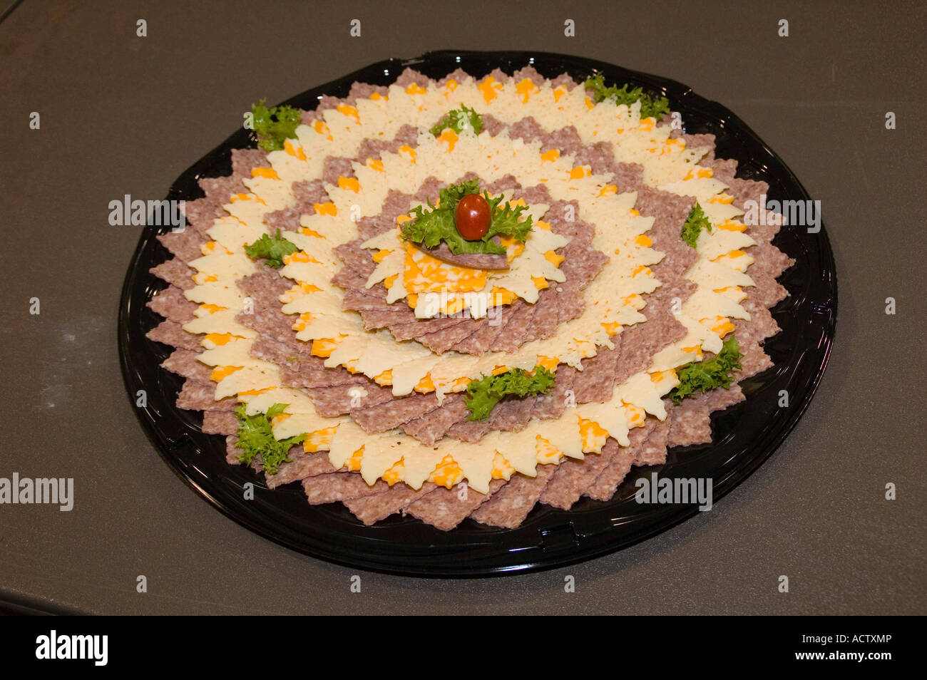 A big platter of cheese and meat Stock Photo - Alamy