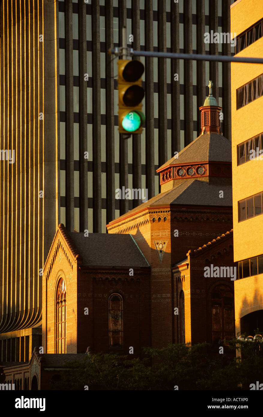 Green light at intersection Stock Photo - Alamy