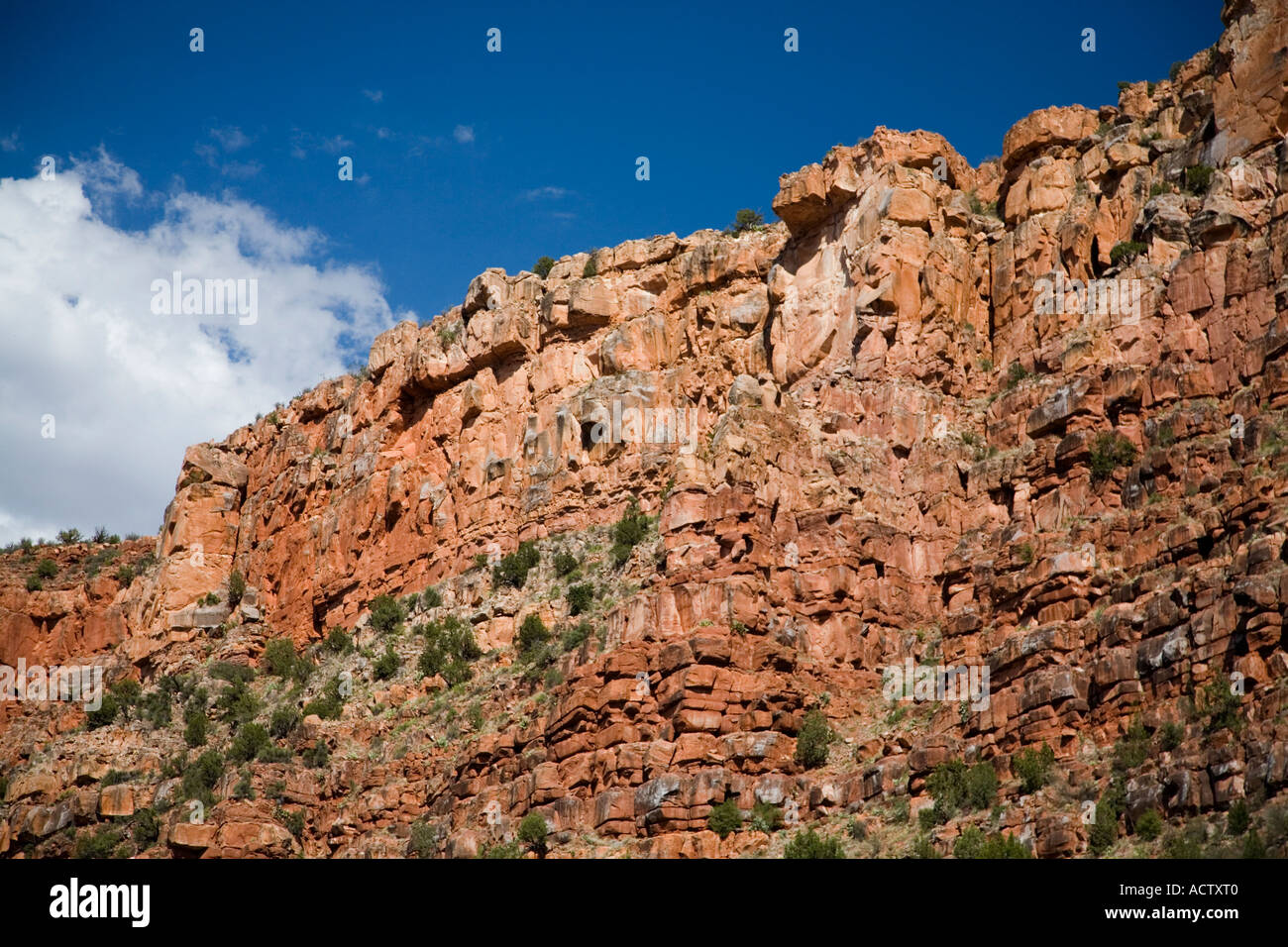 Red rocks against blue sky, Verde Canyon wilderness as seen from Verde ...