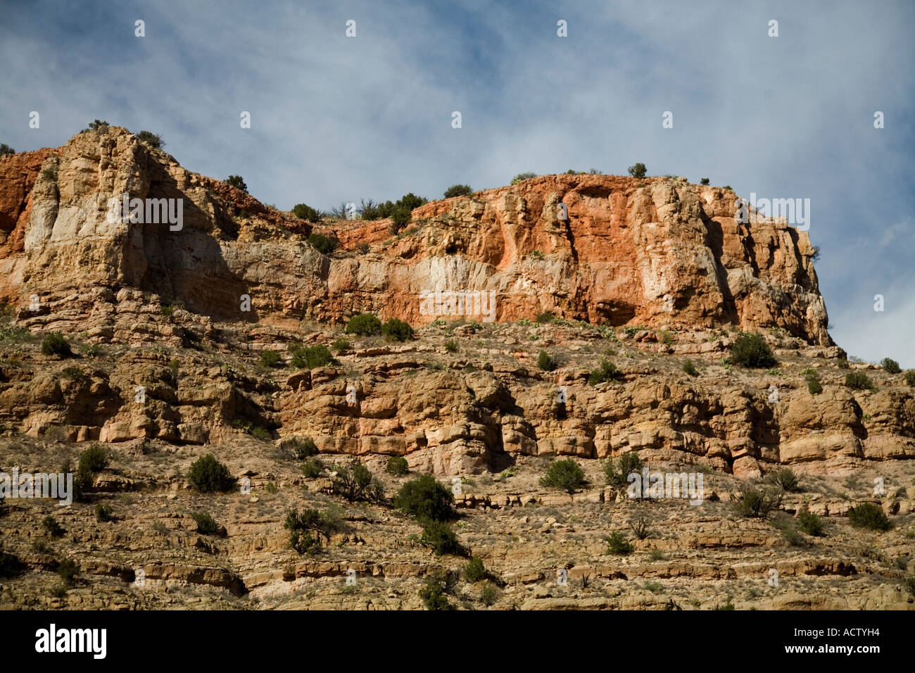 Striated rock formations, Verde Canyon wilderness, as seen from Verde ...