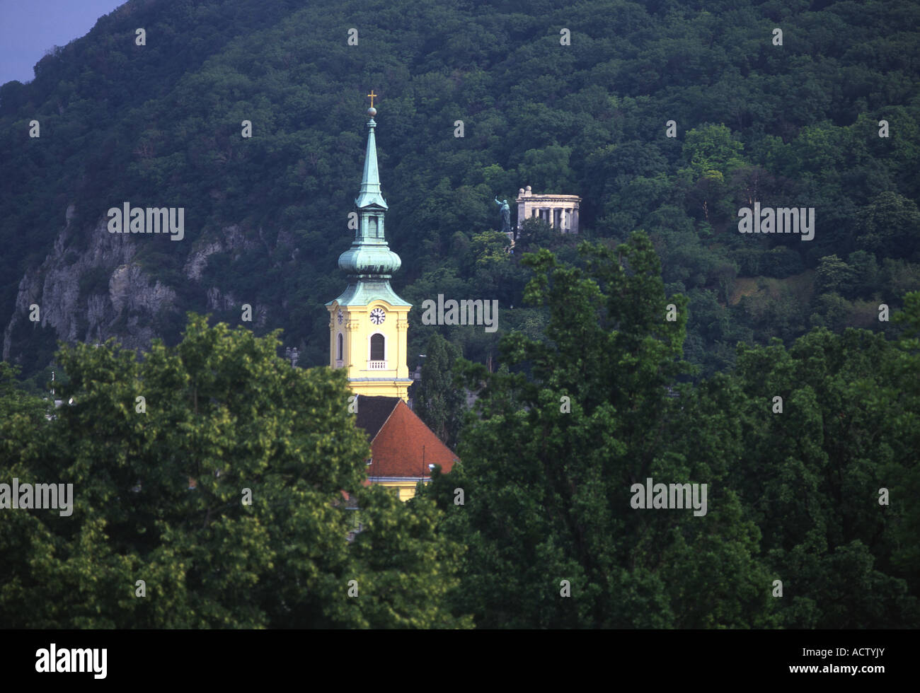 Tabán Church and Gellért Memorial Buda Budapest Hungary Stock Photo - Alamy