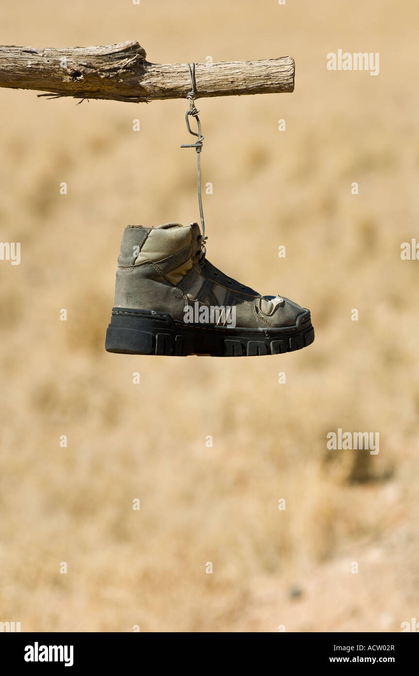 hanging shoe on road from Sossusvlie Stock Photo - Alamy