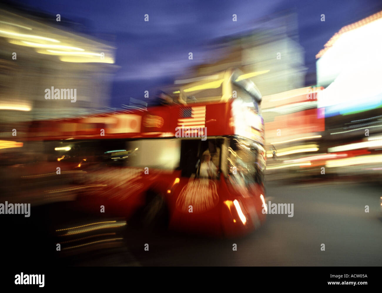 Bus blur Piccadilly Circus London UK Stock Photo - Alamy