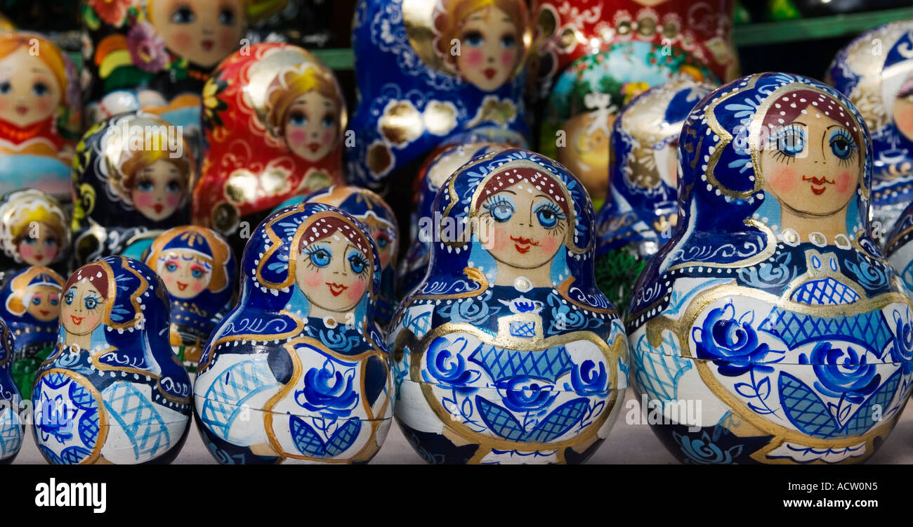 Matrioshka dolls at a craft market in Ukraine Stock Photo - Alamy