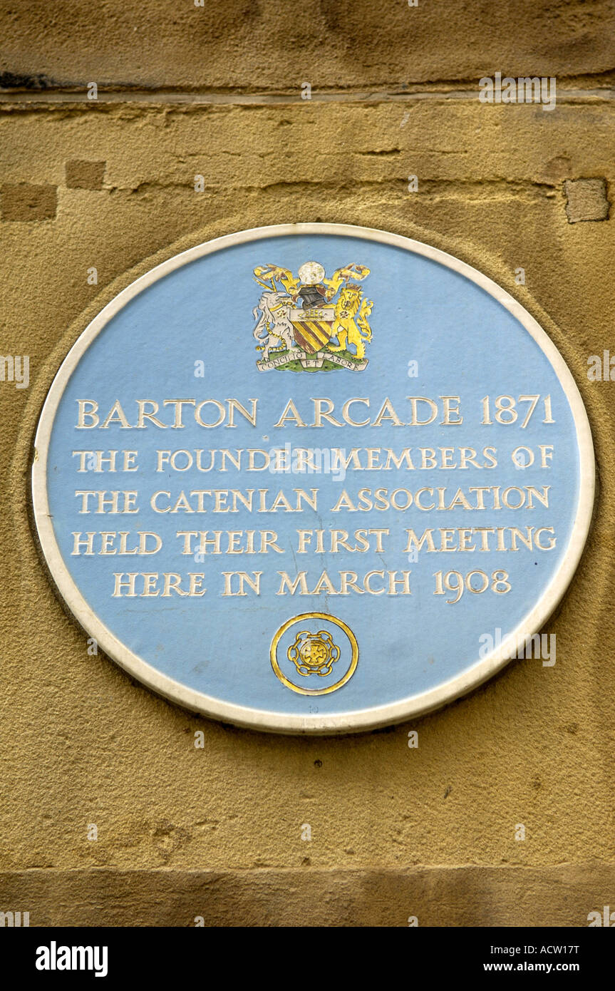 barton arcade plaque manchester founder members catenian association ...