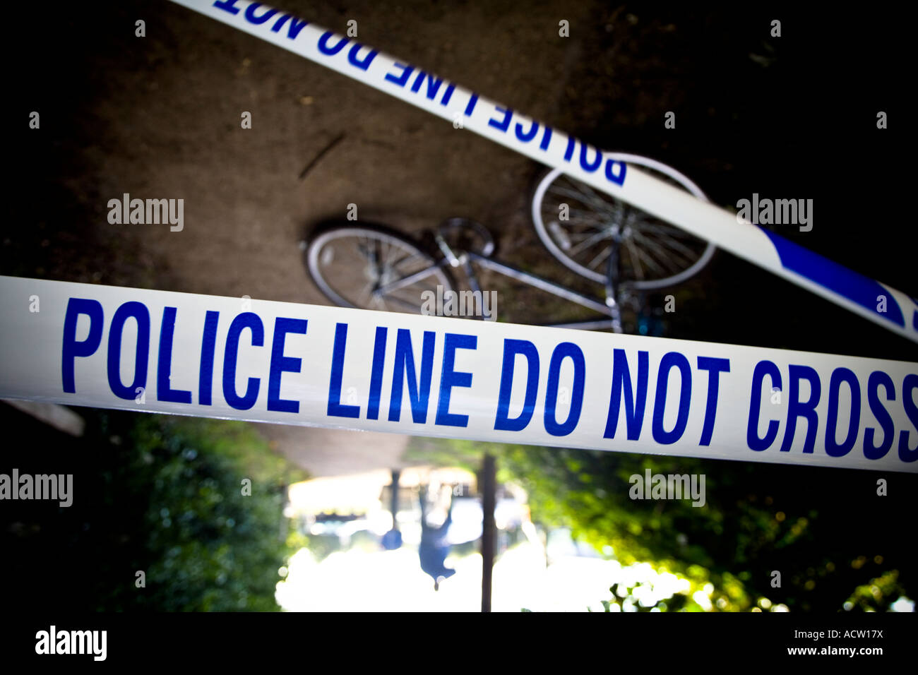 police tape at crime scene Stock Photo - Alamy