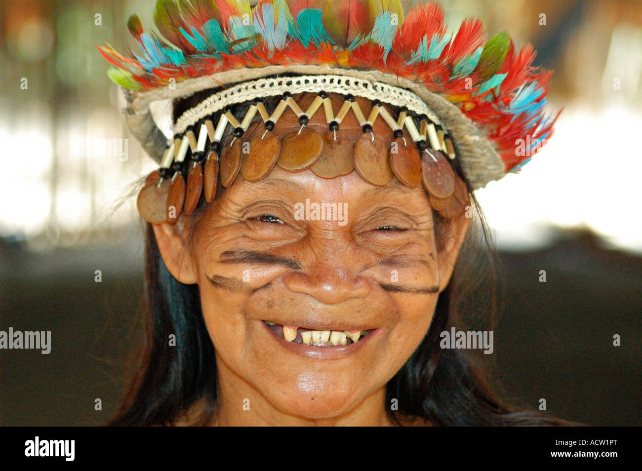 Indigenous woman from the Amazon river Peru Stock Photo - Alamy