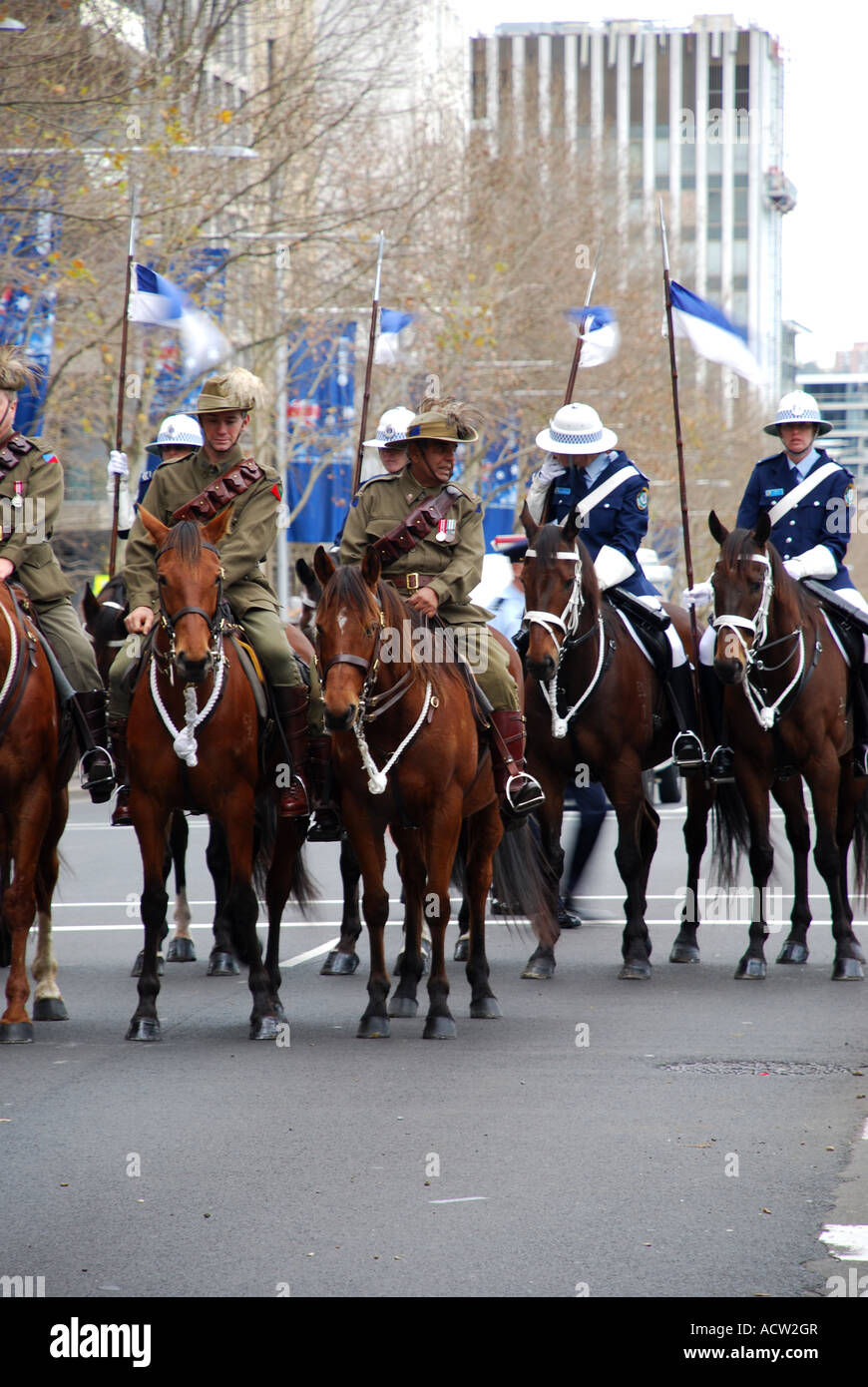 AUSTRALIAN RESERVE CAVALRY PARADE MACQUARIE STREET SYDNEY Stock Photo ...