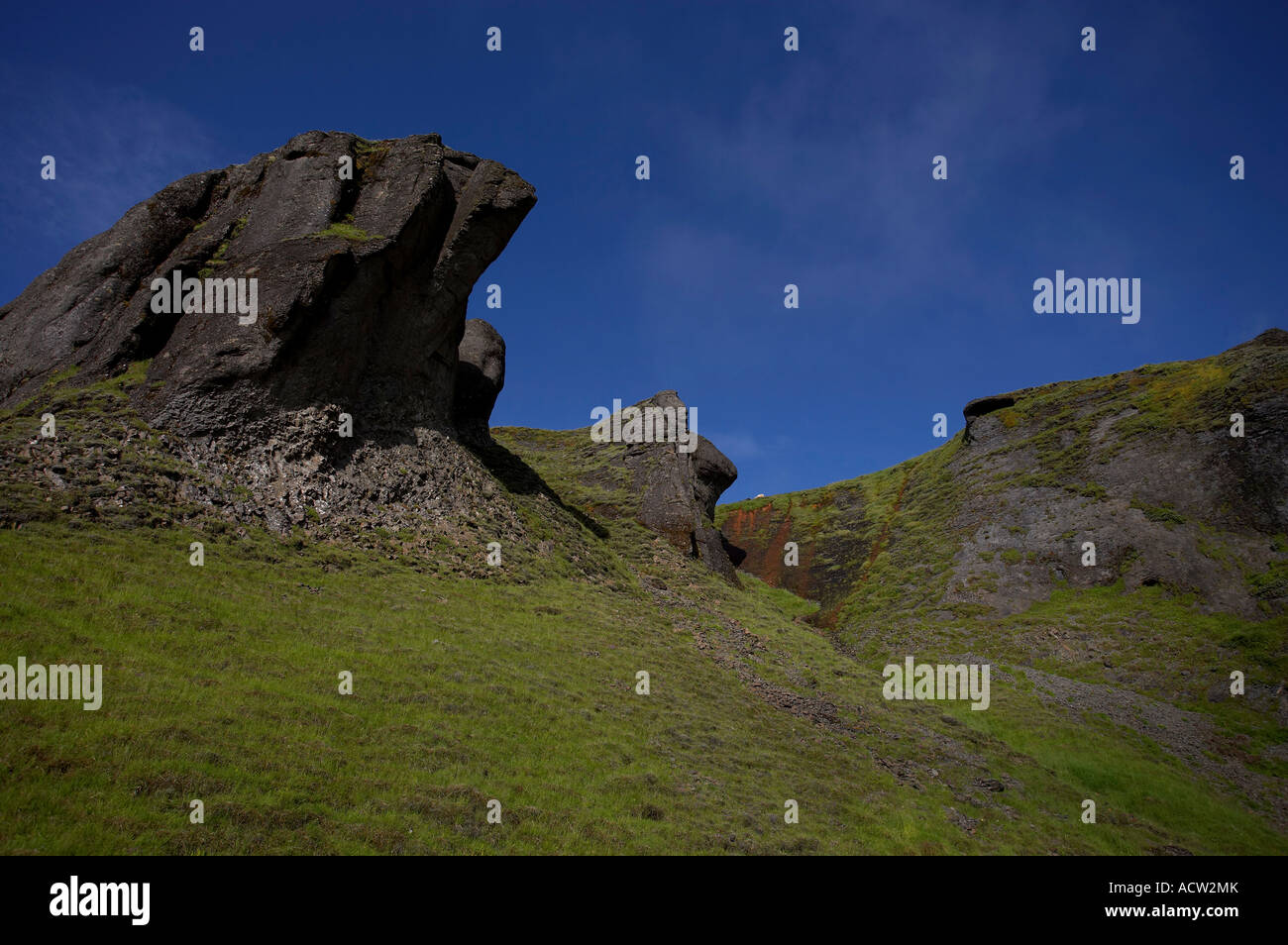 Rock at Systrastapi in Kirkjubaejarklaustur on the south coast of ...