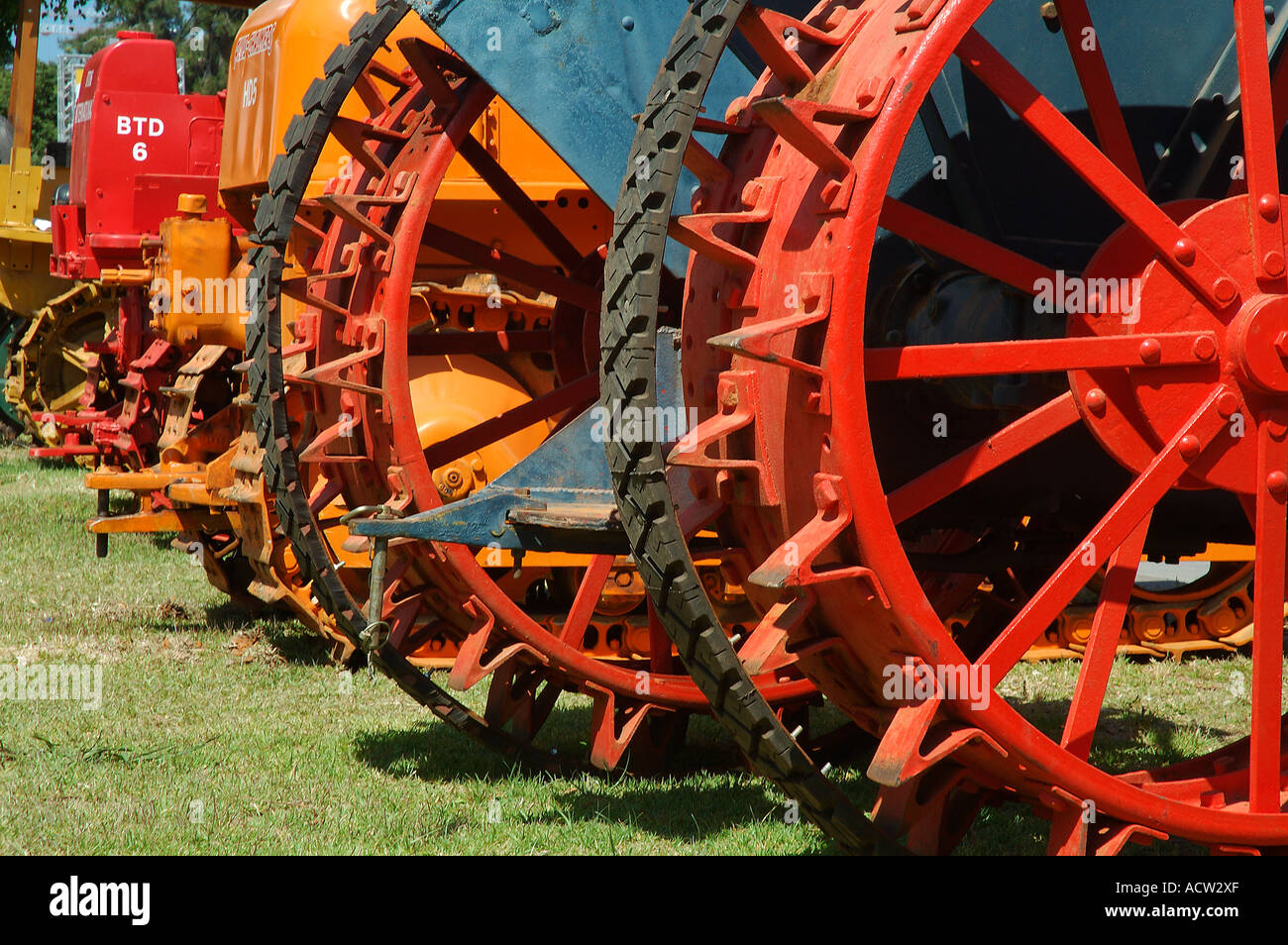 Antique farm tractors displayed in Kibbutz Dgania Northern Israel Stock ...