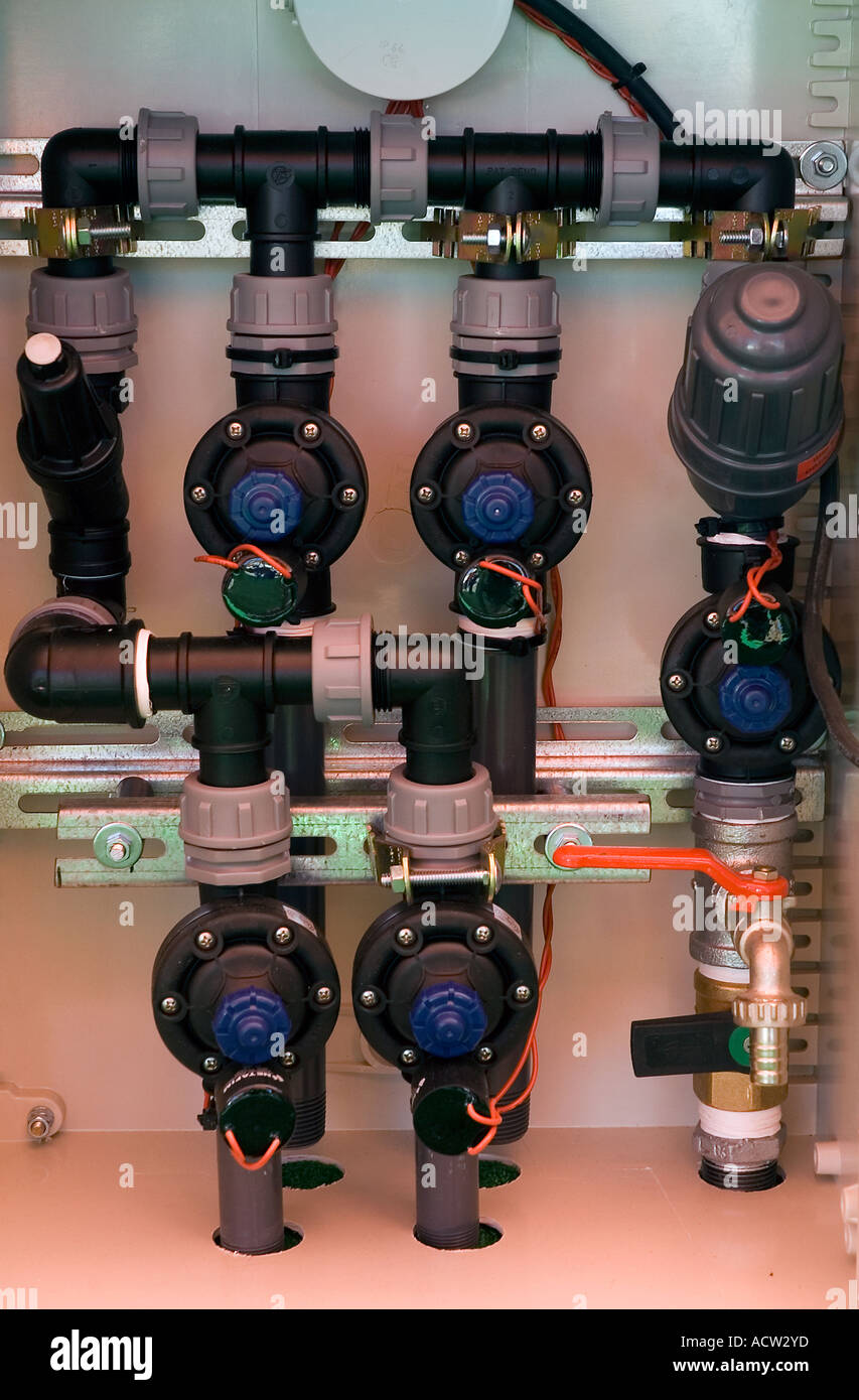 Irrigation pipeline control system Stock Photo - Alamy