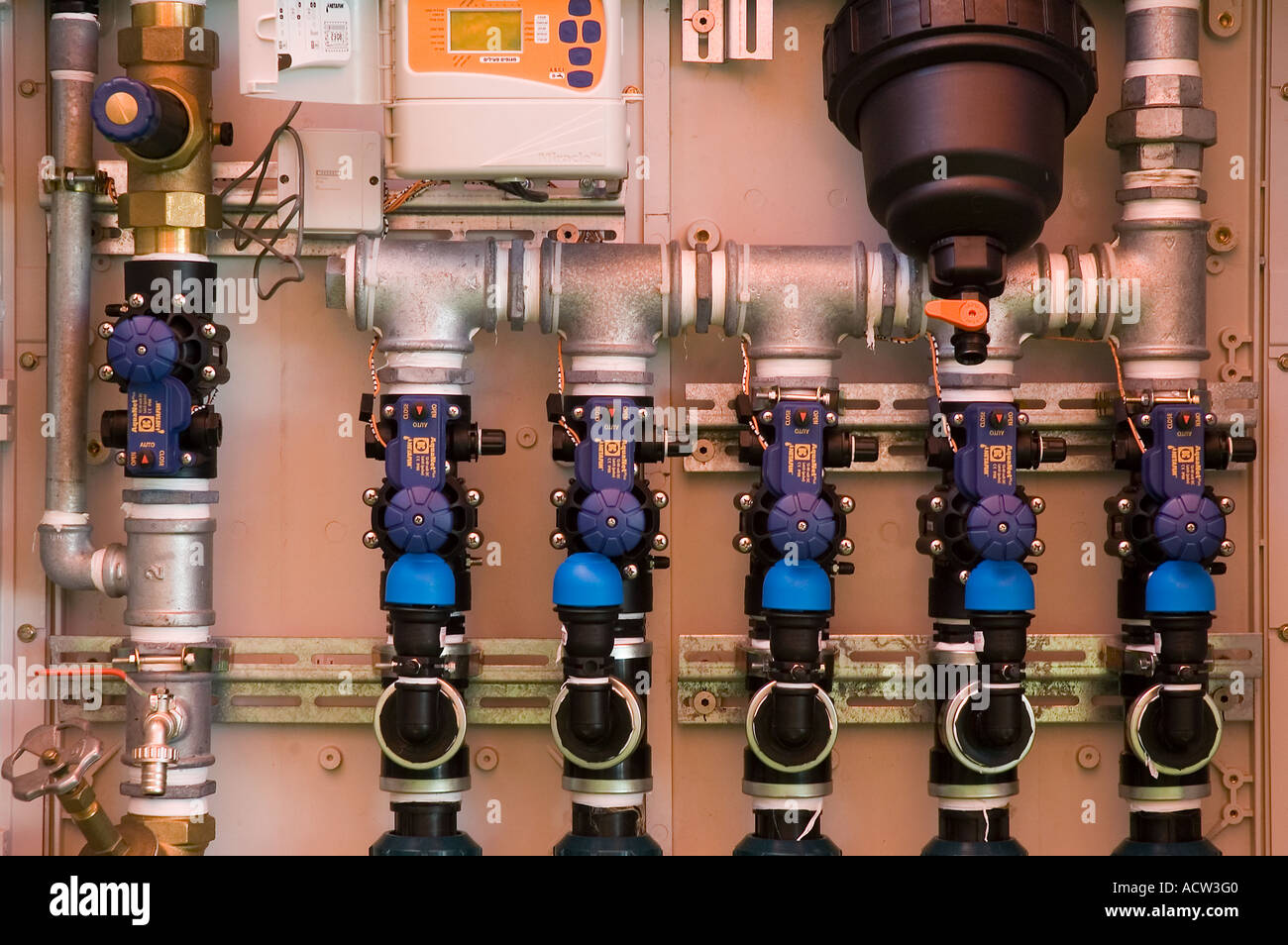 Irrigation pipeline control system Stock Photo - Alamy