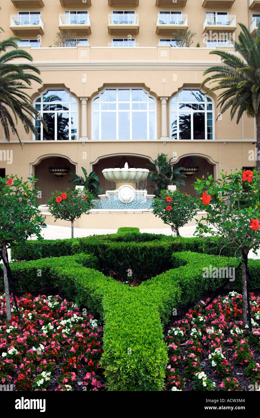 An outdoor courtyard at the Ritz Carlton Resort in Orlando Florida USA ...