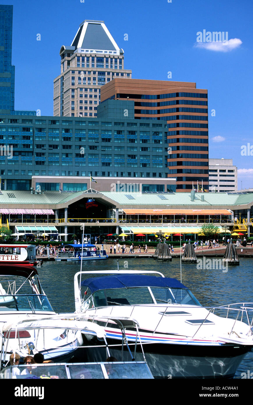 Boats in Baltimore inner Harbor Baltimore Maryland USA Stock Photo - Alamy