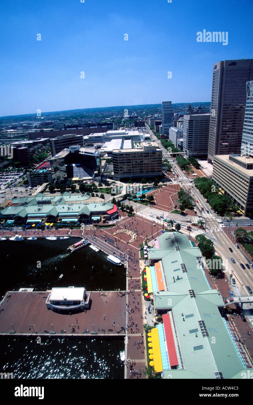 Aerial view of Baltimore Inner Harbor Baltimore Maryland USA Stock ...