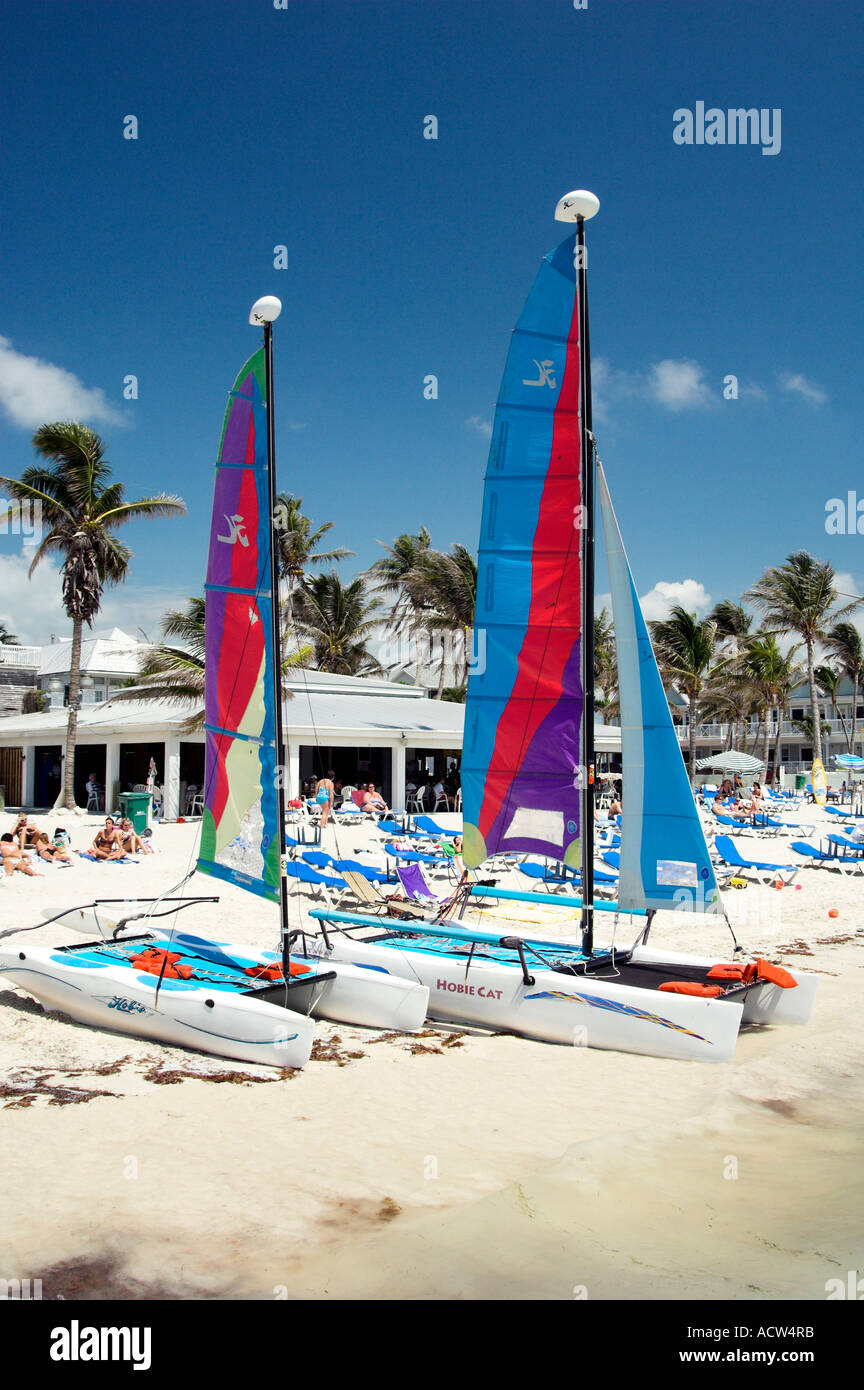 Brightly colored sailboat sails on a beach in Key West Florida USA ...