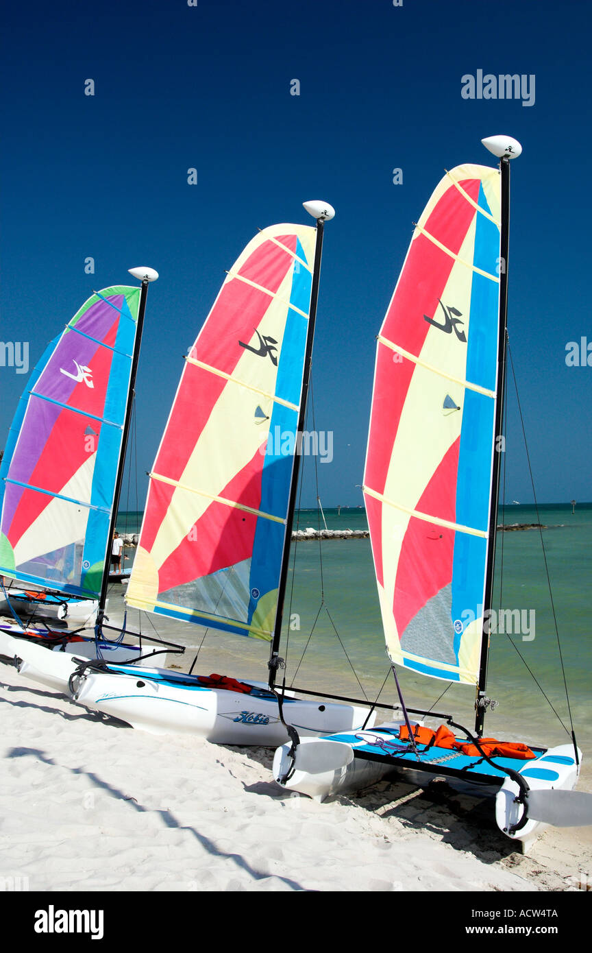Brightly colored sailboat sails on Smathers beach in Key West Florida ...