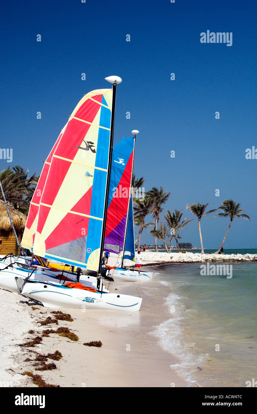 Brightly colored sailboat sails on Smathers beach in Key West Florida ...