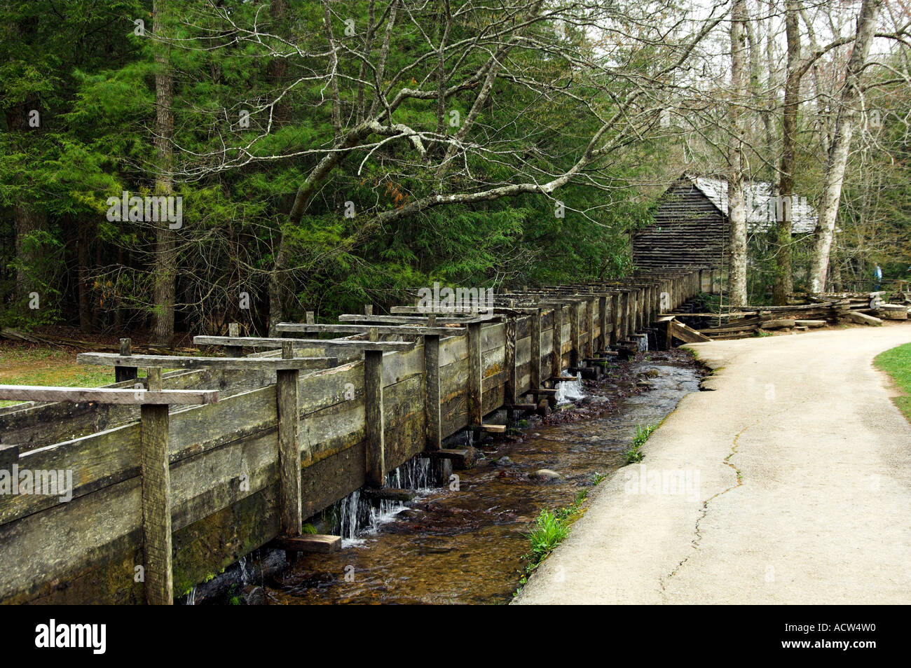 The mill race at the historic Cable Mill in Cades Cove in The Great ...