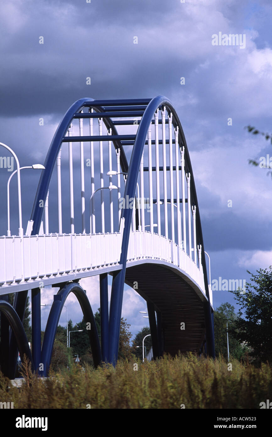Cycle bridge over A14, Cambridge Stock Photo - Alamy