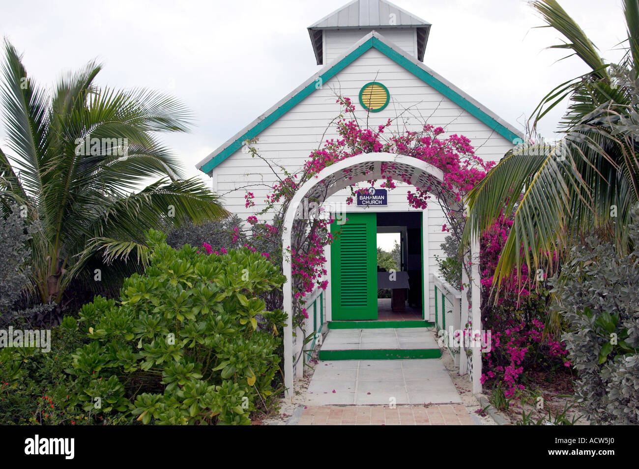 An exterior view of the Chapel at Half Moon Cay in the Bahamas Stock ...