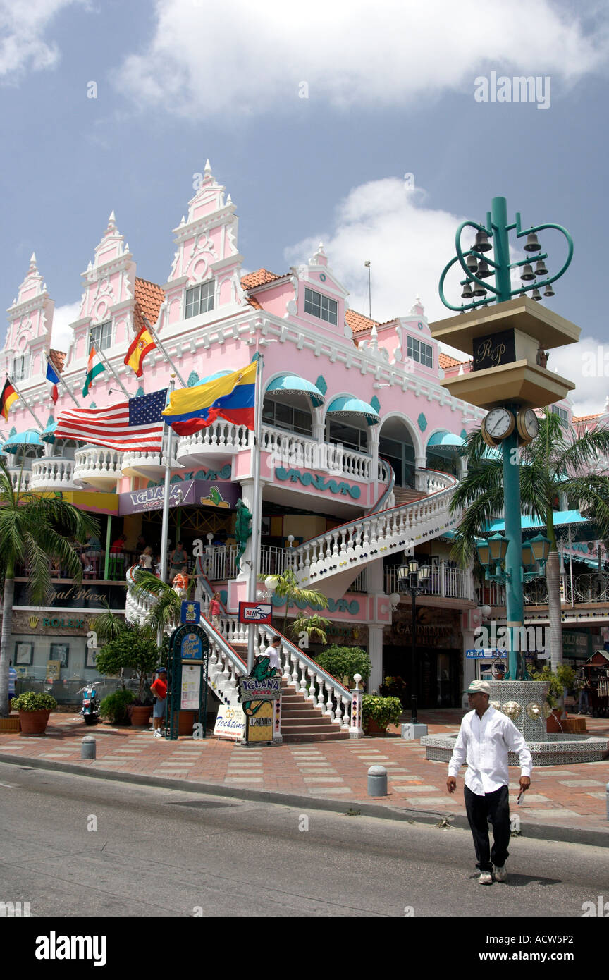 Dutch architecture in the Netherland Antilles colony in Oranjestad ...