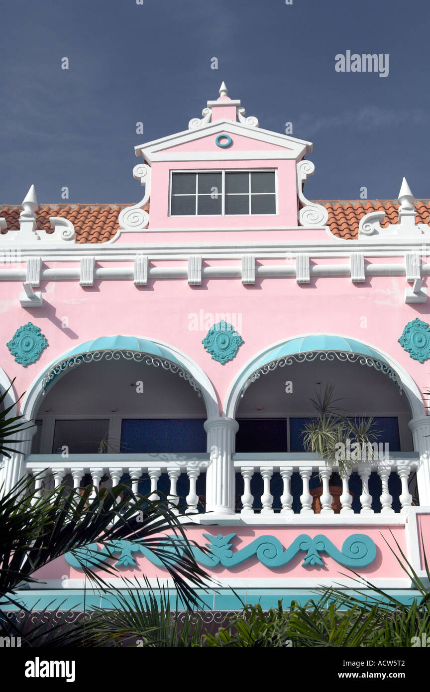 Colonial Dutch architecture in Oranjestad, Aruba, Netherlands Antilles ...