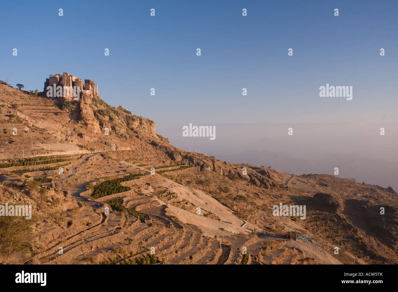 The fortified village of Lakamat Al Qadi in the Haraz Mountain Range ...