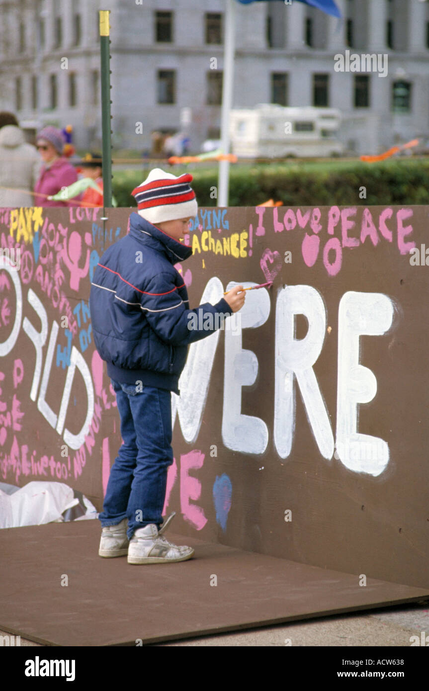 Boy War Protest Stock Photo - Alamy