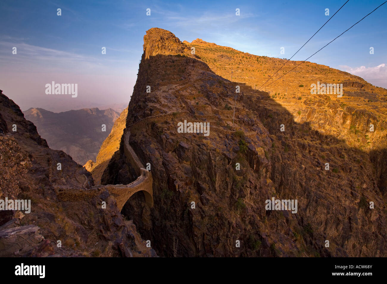 The bridge between two mountains up in the clifftop village of Shahara ...