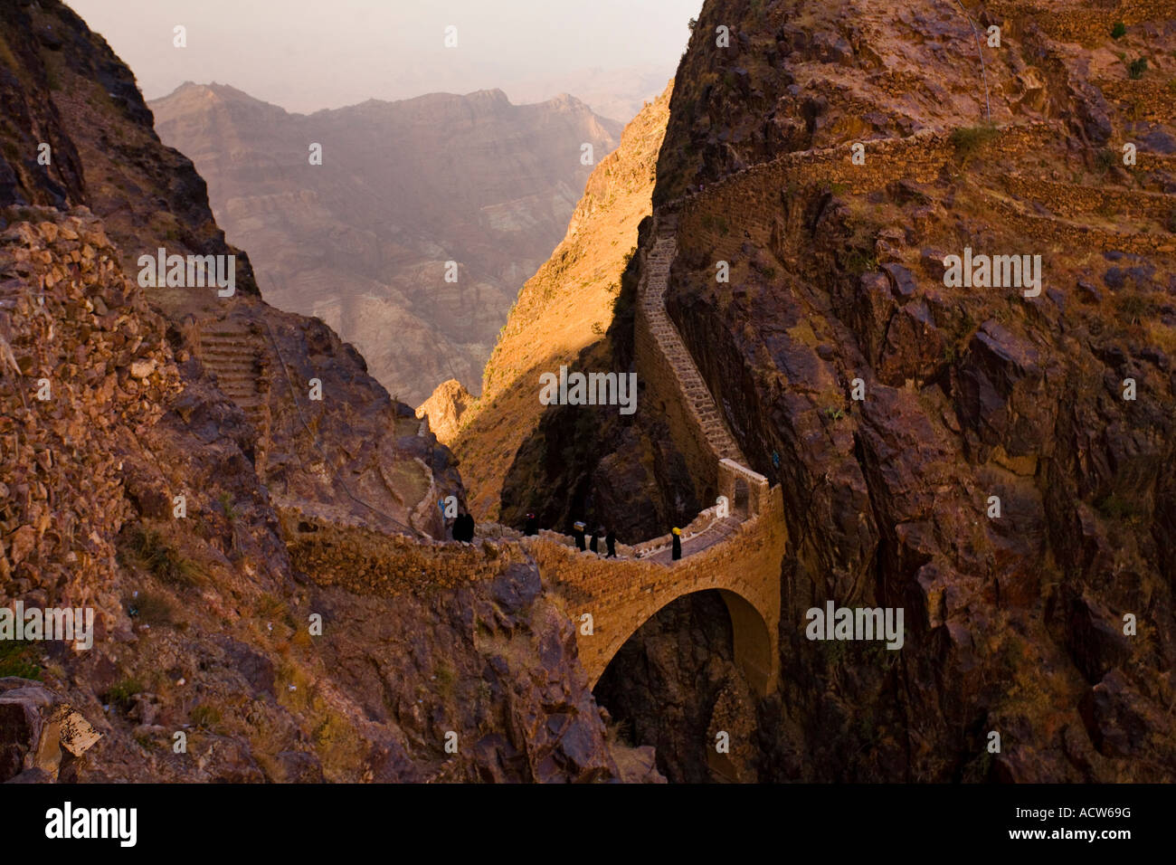 The bridge between two mountains up in the clifftop village of Shahara ...