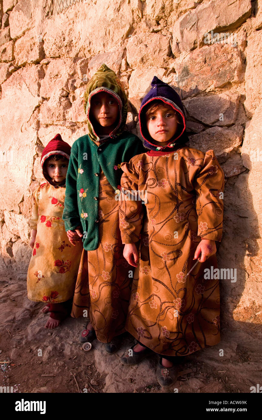 Young Berber girls in the mountain village of Shahara Haraz Mountains ...