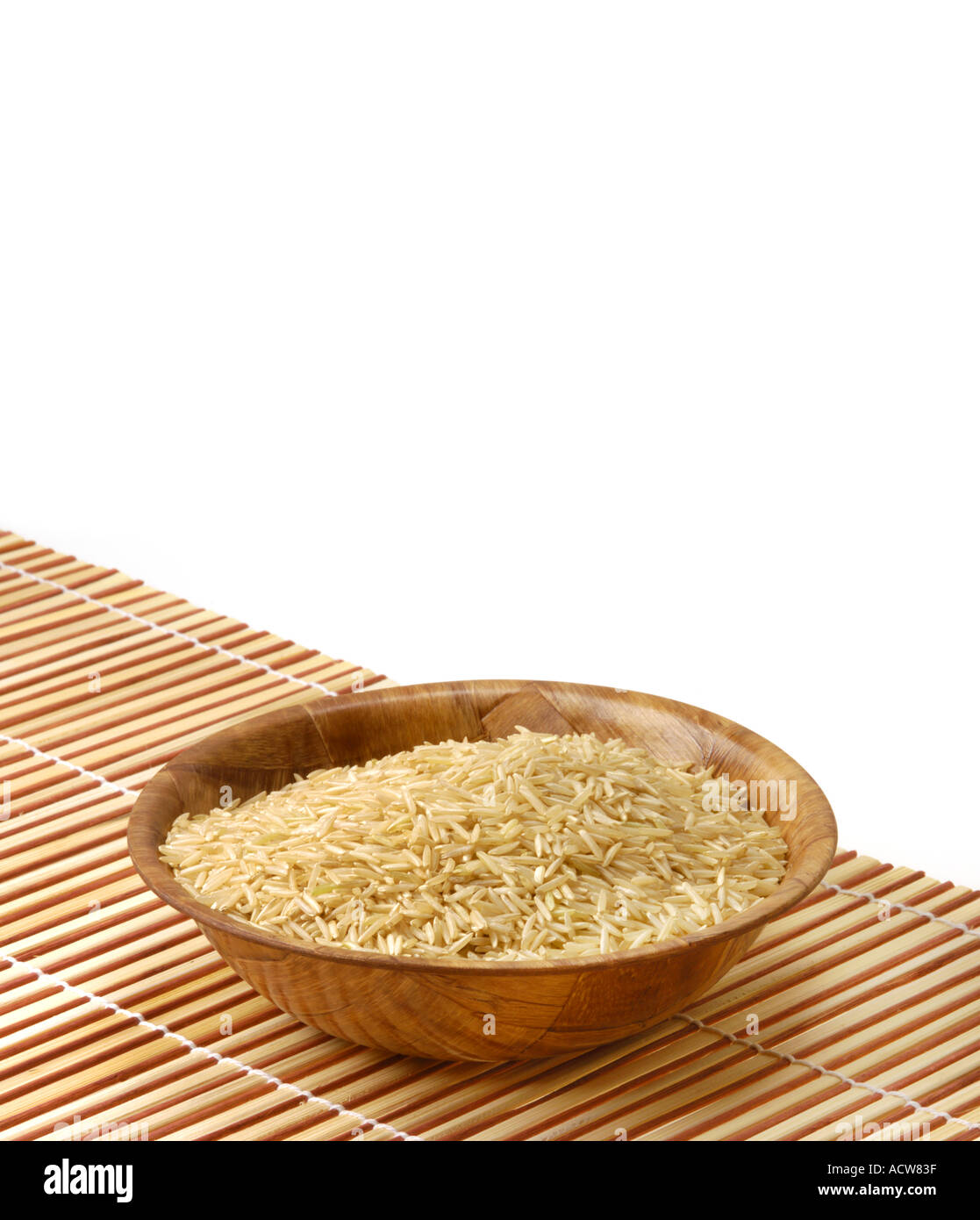 RICE reis white yellow natural BASMATI rice wooden bowl deco space for ...
