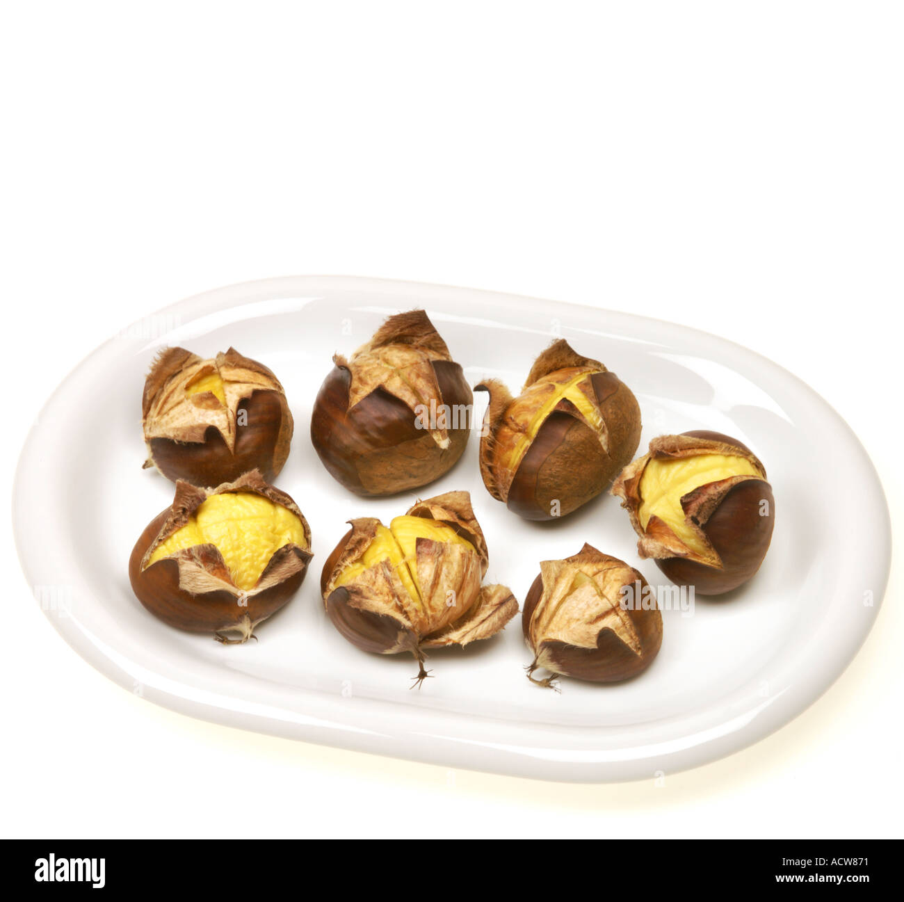 Sweet cooked roasted edible chestnut nuts Autumn Wild Nature Aboreal ...