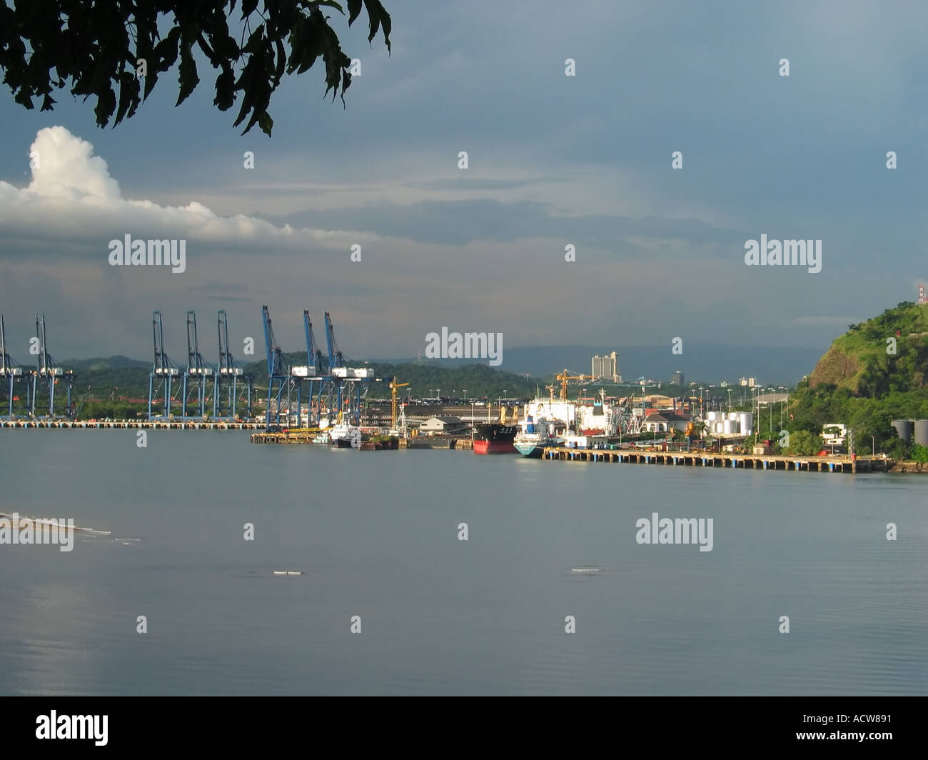 Balboa Port as seen from America's Bridge. Republic of Panama Stock ...