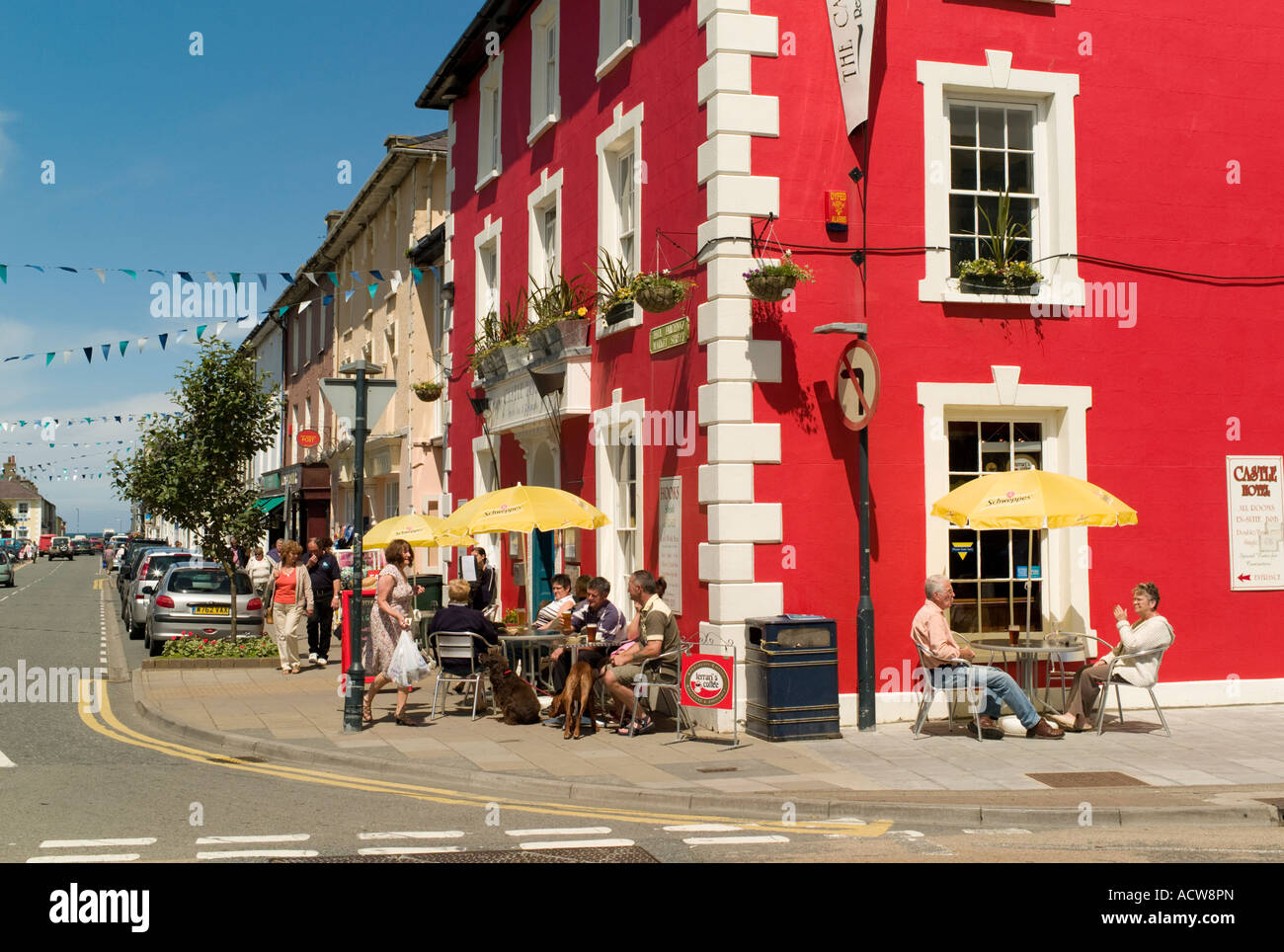 The Castle Hotel pub inn bar exterior Aberaeron Wales UK Stock Photo ...