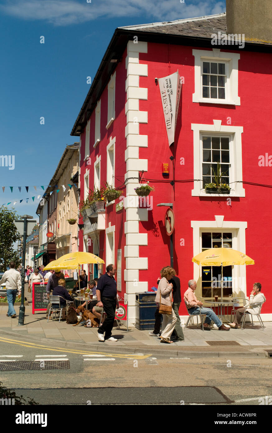 The Castle Hotel pub exterior Aberaeron Ceredigion wales summer 2007 ...
