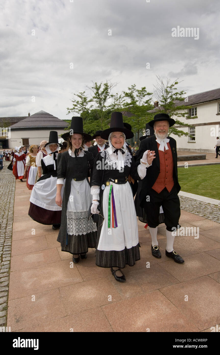 men and women in welsh folk dancing teams at Botanic Gardens of Wales ...