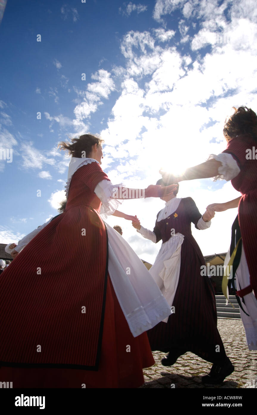 three people welsh folk dancing team at Botanic Gardens of Wales 16 ...
