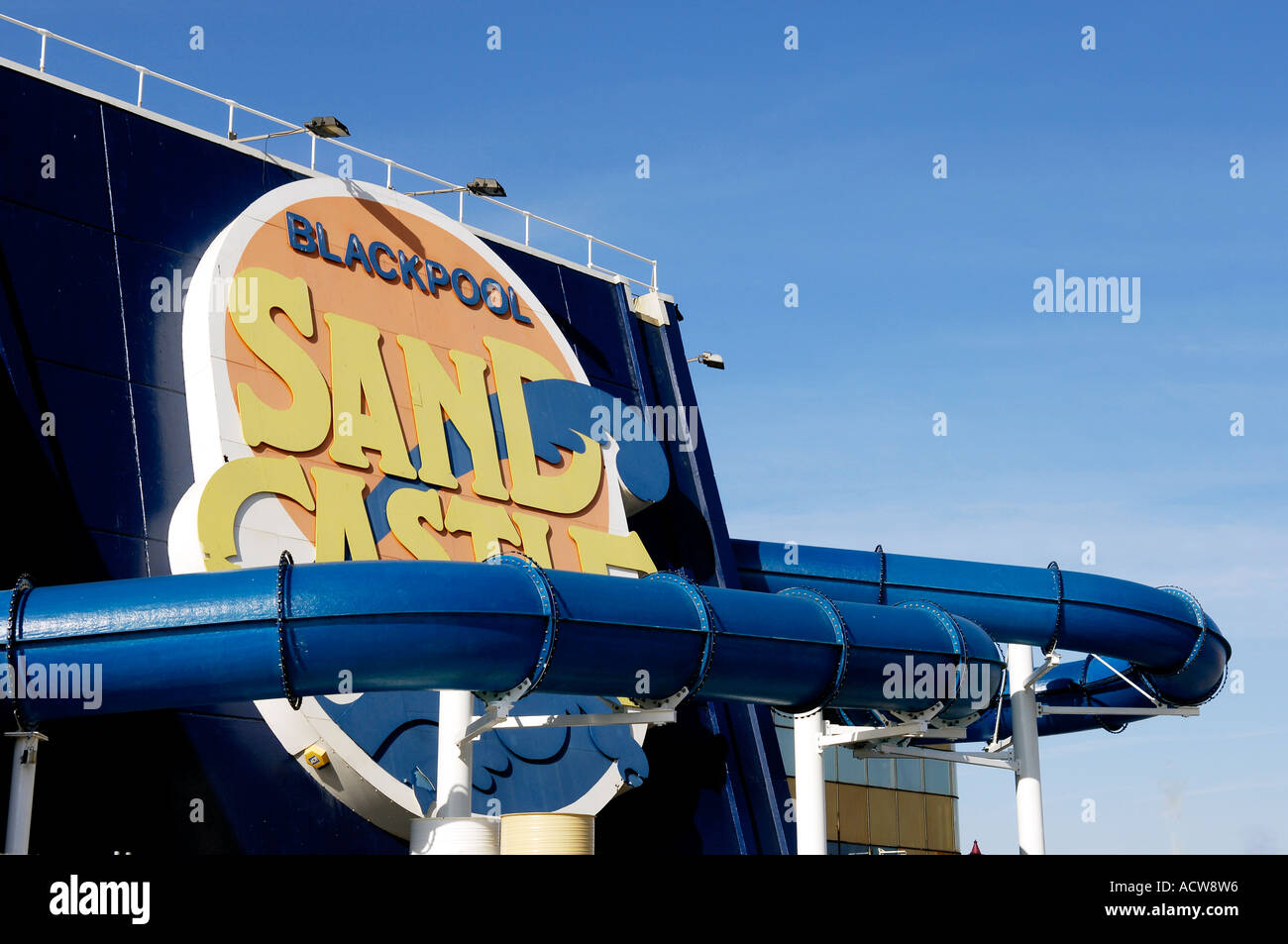 Exterior of Blackpool Sandcastle water park Stock Photo - Alamy