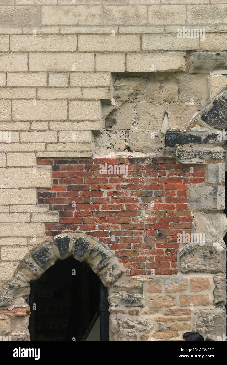 Different ages of brick work seen at the Castle Gate house Nottingham ...