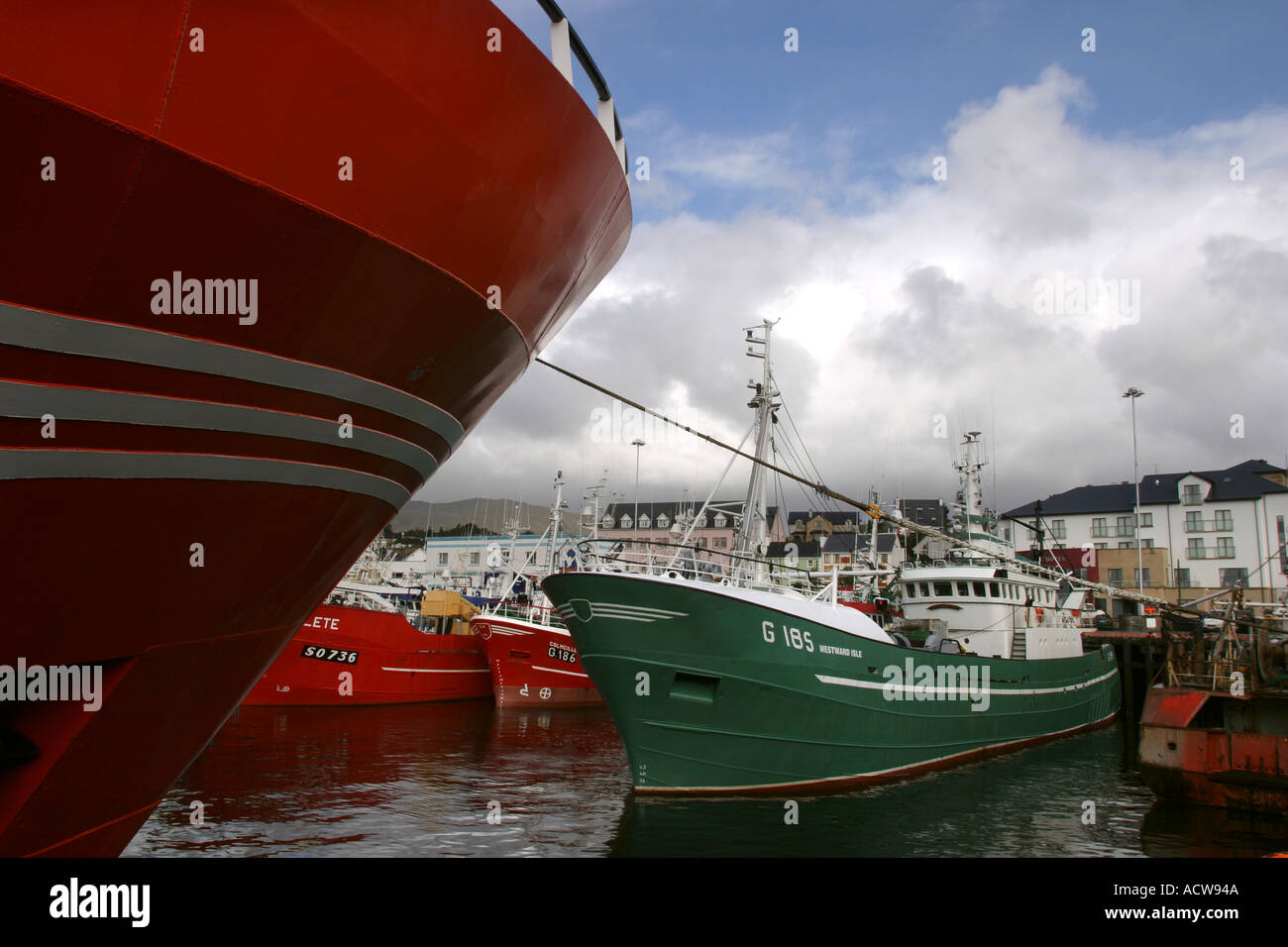 Ireland County Donegal Killybegs quay fishing boats Stock Photo - Alamy