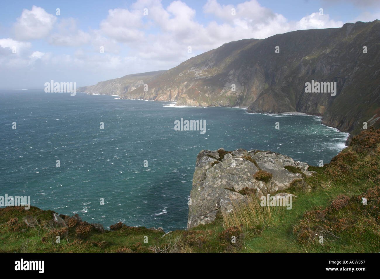 Ireland County Donegal Slieve League sea cliffs Europes highest Stock ...