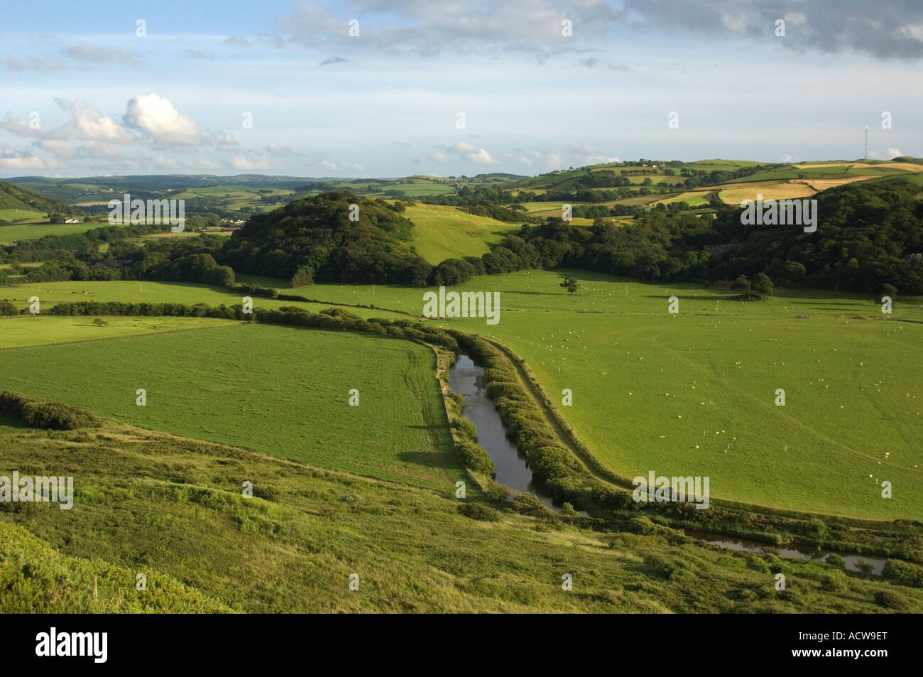 The river Ystwyth seen from Pen Dinas iron age hillfort aberystwyth ...