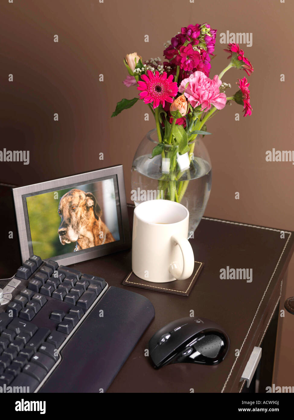 Office desk with photo frames hi-res stock photography and images - Alamy
