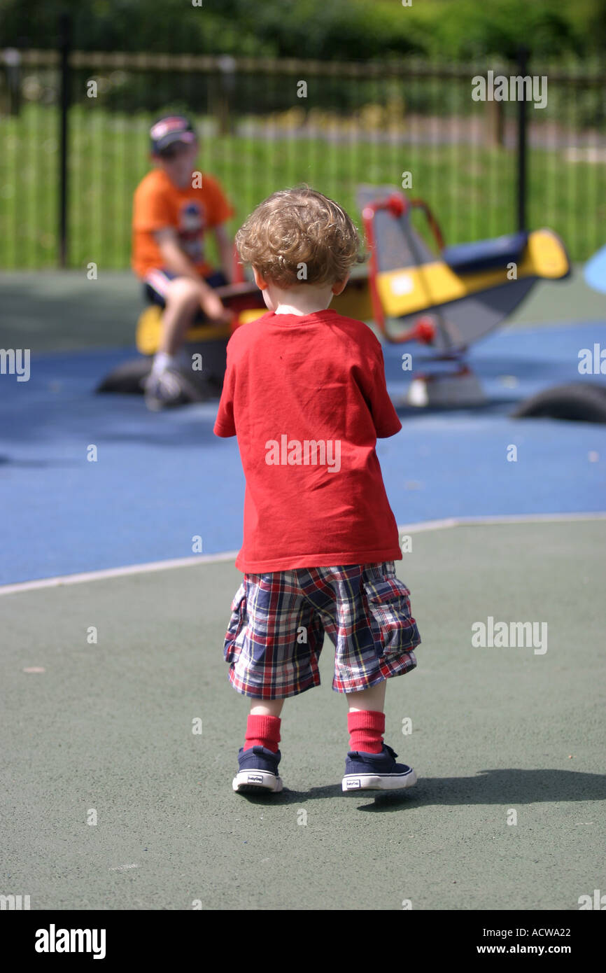 boy aged three in Arnot Park Nottingham Stock Photo - Alamy