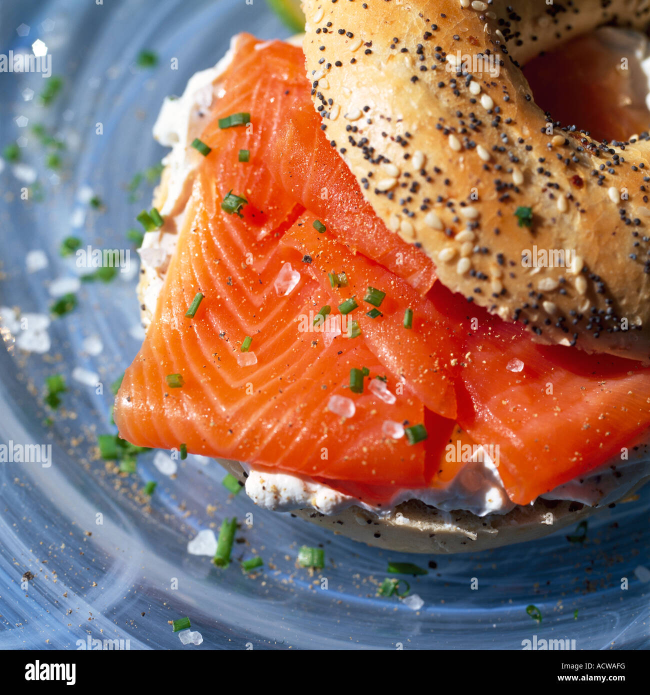 Smoked salmon seeded bagel hi-res stock photography and images - Alamy