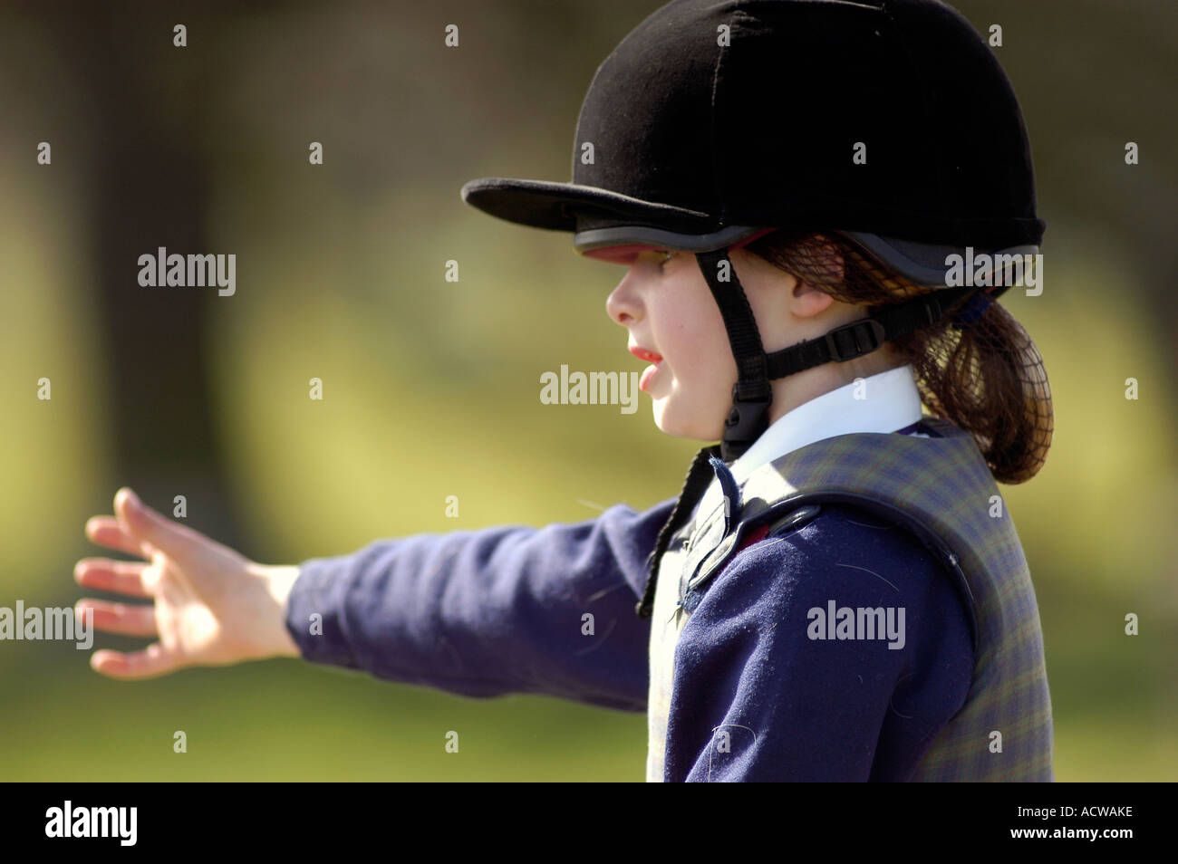 30 3 03 North Berwick Scotland Young girl on her pony model release may ...