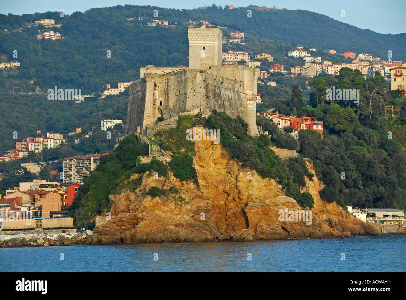 The Castle at Lerici , Liguria , Northern Italy , Europe Stock Photo ...